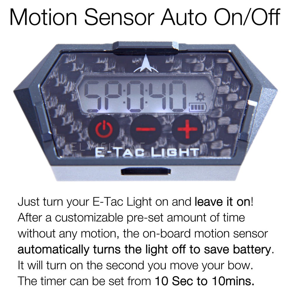 E-Tac Light 8-32 Compound Bow Sight Light 15 Levels Motion-Sensor Auto ...